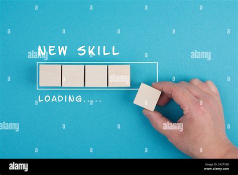 Progress Bar With The Words New Skill Loading Education Concept Having A Goal Online Learning