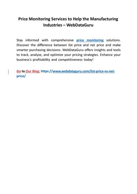 Ppt Price Monitoring Services To Help The Manufacturing Industries Webdataguru Powerpoint