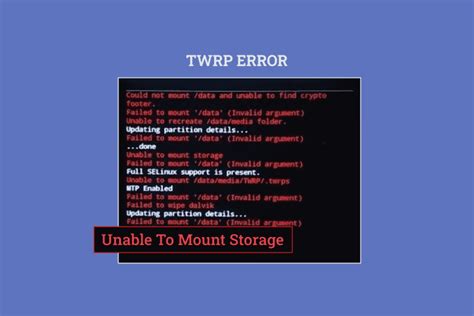 Fix Unable To Mount Storage Twrp On Android Techcult