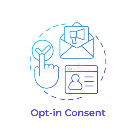 Opt In Consent Blue Gradient Concept Icon Stock Vector Illustration