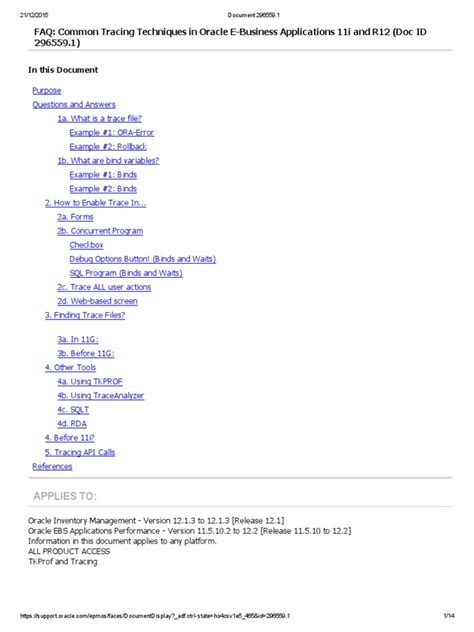 Common Tracing Techniques In Oracle Ebs Pdf