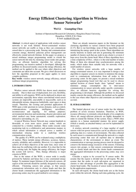 Pdf Energy Efficient Clustering Algorithm In Wireless Sensor Networks