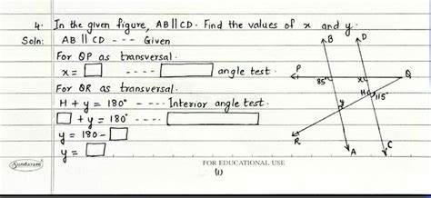 In The Given Figure Ab Cd Find The Values Of X And Math