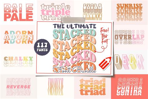 The Ultimate Stacked Font Bundle 117 Stacked Text Effect Fonts