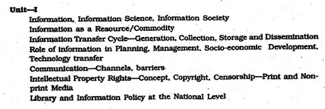 LIS In West Bengal UGC NET Unit I