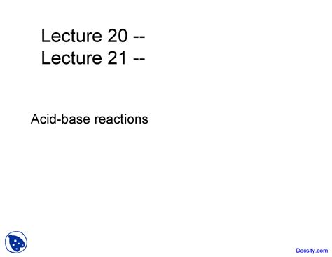 acid base reactions geochemistry lecture slides docsity
