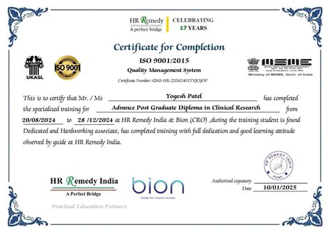 I Am Happy To Share That I Have Successfully Completed Advance Post Graduate Diploma In Clinical