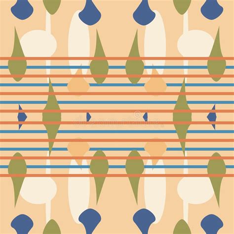 Seamless Geometric Pattern In Pop Art Design Vector Abstract Art Stock