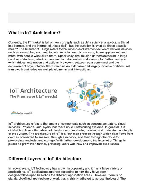 What Is Iot Architecture Pdf Internet Of Things Computer Network