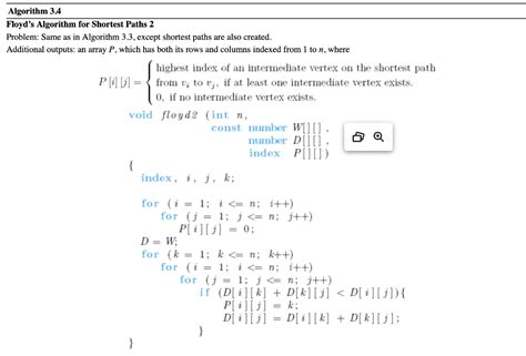 Solved Implement Floyds Algorithm For The Shortest Paths