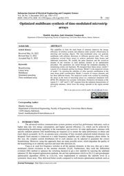 Optimized Multibeam Synthesis Of Time Modulated Microstrip Arrays Mudrik Alaydrus Said