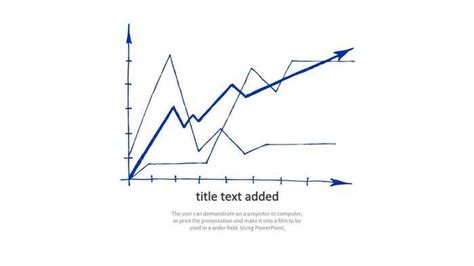 Visualizing Progress Line Graph Featuring Upward Trending Blue Arrow Powerpoint Template