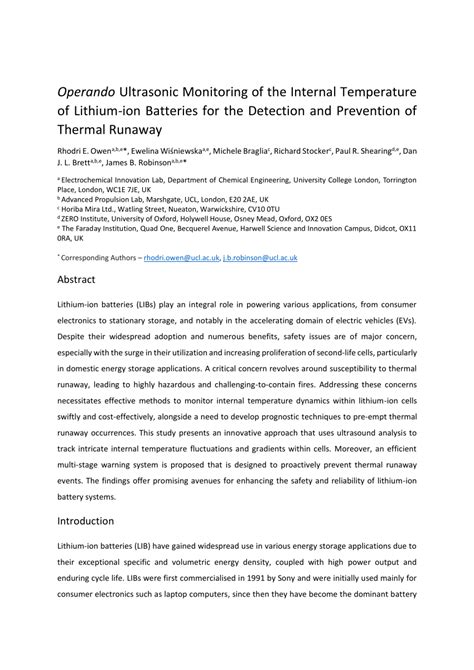 pdf operando ultrasonic monitoring of the internal temperature of