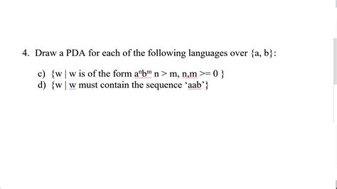 solved 4 draw a pda for each of the following languages