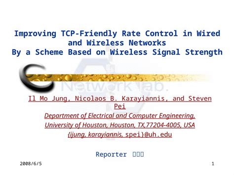 Ppt 2008651 Improving Tcp Friendly Rate Control In Wired And