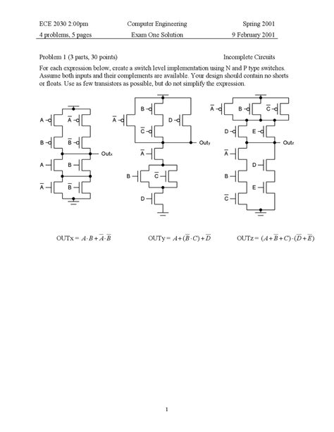 Determine The Transistor Computer Engineering Solved Exam Docsity