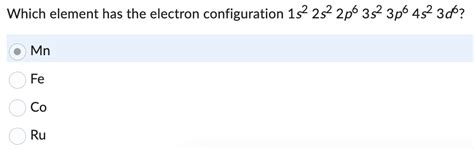 Solved Which Element Has The Electron Configuration Chegg