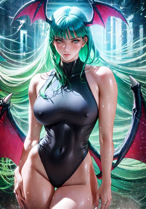 One Piece Swimsuit Morrigan Looking Very Sexy By Aiartshines On Deviantart