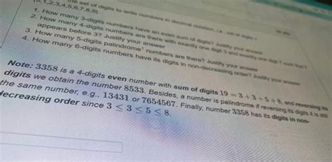 Solved 7 How Many 3 Diaits Numbers Heve An Weren Sum Of Chegg Com