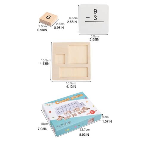 어린이 계산 연습 도구 숫자 카드 포함 유치원 장난감 나무 숫자 계산 보드 계산 보드 학습 및 교육