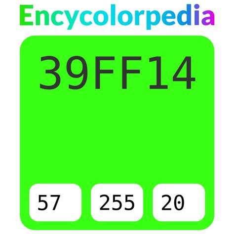Neon Green 39ff14 Hex Color Code Neon Colour Palette Hex Color