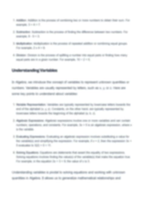 solution introduction to algebra review of arithmetic concepts and operations understanding