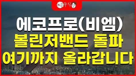 에코프로비엠 볼린저밴드 돌파 여기까지 올라갑니다 Youtube