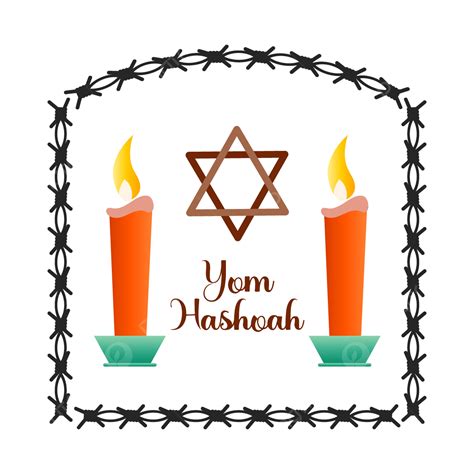 Candle Illustration Vector Png Images Yom Hashoah Lettering With