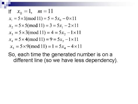 Chapter 3 Generating Uniform Random Variables Generating Uniform