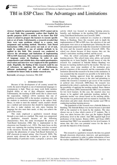 Pdf Tbi In Esp Class The Advantages And Limitations