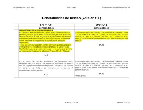Pdf Comparación Entre El Aci 318s 11 Y El Cscr 10 Dokumen Tips