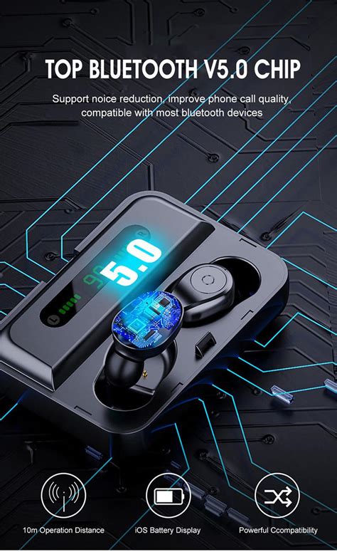 TWS F9-5 5.0 Bluetooth Earphones Wireless Bass Stereo In-ear Earbuds ...