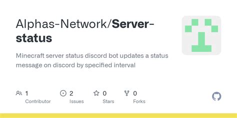 Github Alphas Network Server Status Minecraft Server Status Discord Bot Updates A Status