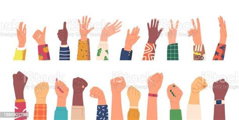 인간의 손을 제스처하는 세트 손바닥과 손가락으로 감정을 표현하는 다양한 캐릭터 팔 흑백 손 손에 대한 스톡 벡터 아트 및 기타 이미지 Istock