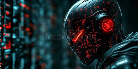 Ai Cybersecurity Robot Technology Digital Data And Futuristic Cyber Defense Stock