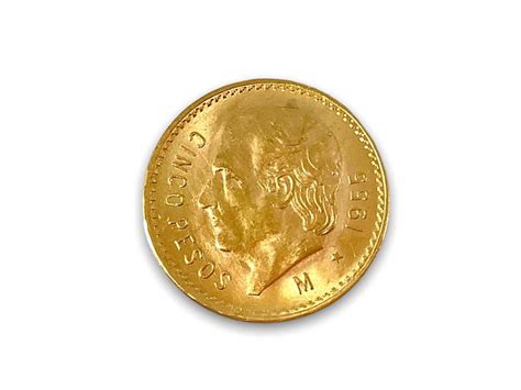 1955 Cinco Pesos Mexican Gold Coin Sep 16 2022 Apple Tree Auction Center In Oh