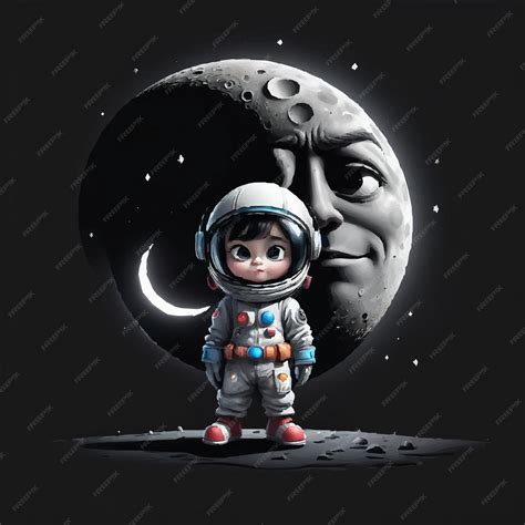 Cartoon Character With A Half Moon And A Half Moon In The Background