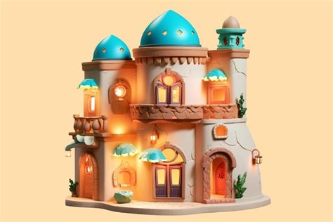 Premium Photo Simple 3d Building Illustration Render