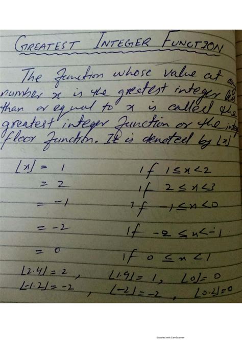 SOLUTION Lect Greatest Integer Function In Calculus Studypool
