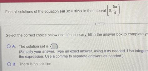 Solved 5T Find All Solutions Of The Equation Sin 3x Sin X Chegg Com