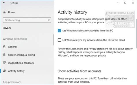 Timeline Feature Not Working In Windows Majorgeeks