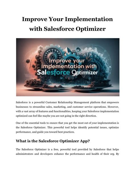 Ppt Improve Your Implementation With Salesforce Optimizer Powerpoint Presentation Id13395228
