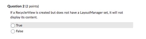 solved question 2 2 points if a recyclerview is created