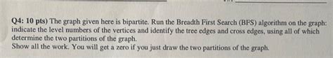 solved please identify the tree edges and cross edge to then