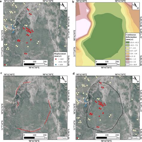 boundary extraction and correction of area a a displacement obtained