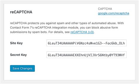 recaptcha v3 contact form 7
