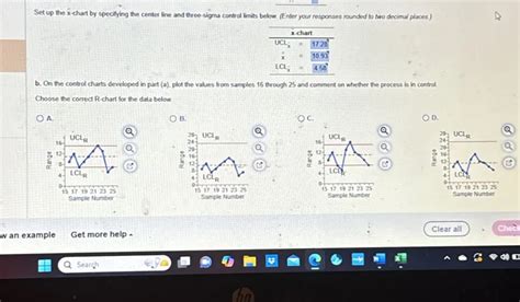 Set Up The X̄ Chart By Specifying The Center Line Answer Space