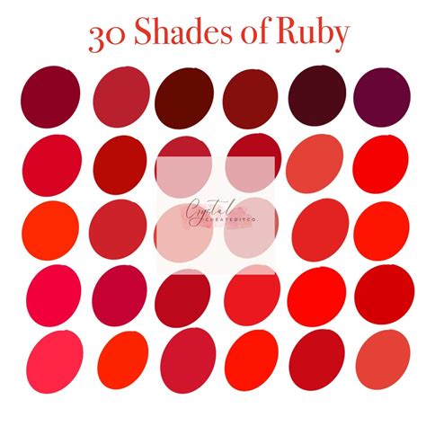 Procreate Color Palette HEX Codes Included Hues Of Red Etsy Ireland