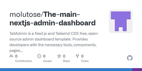 Github Molutosethe Main Nextjs Admin Dashboard Tailadmin Is A Nextjs And Tailwind Css Free