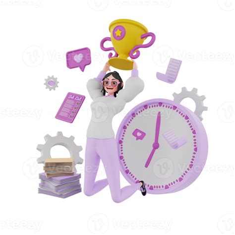 3d Render Time Management Illustration 18107356 Png